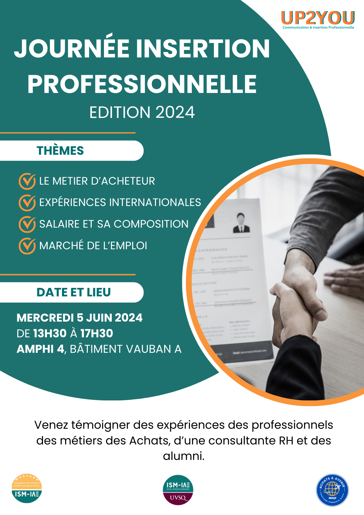 Journée Insertion Professionnelle du master MAQF - Edition 2024 - ISM-IAE